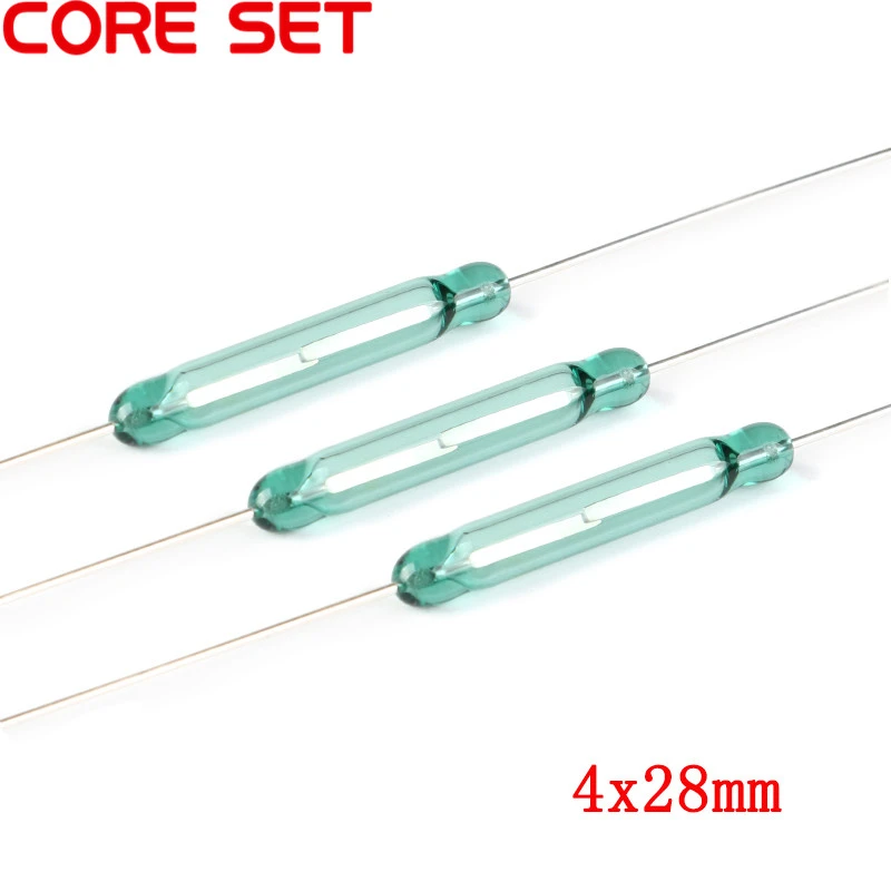 10pcs 4x28mm Reed Switch Sensor Normally Open Diy Magnetic Reed Switchs ...