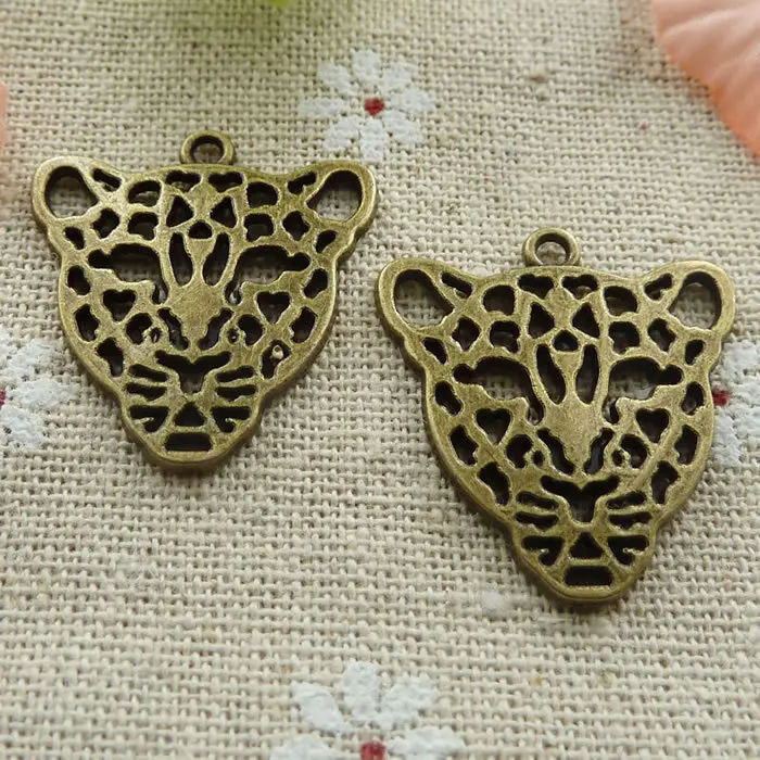 84 pieces bronze plated leopard head charms 28x26mm #246|head charms ...