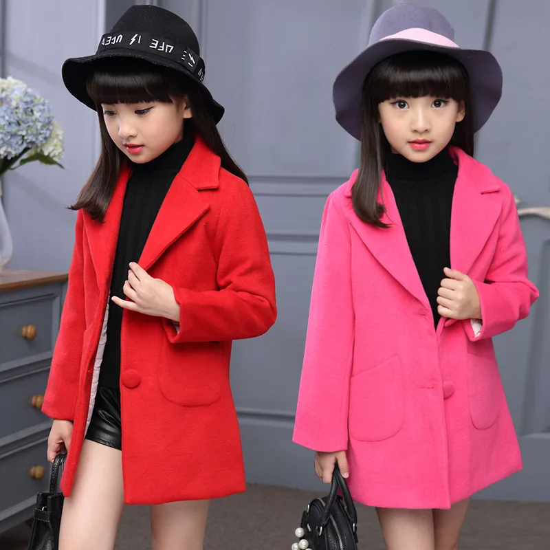 Kids Spring Winter Overcoat Fashion Long Jackets Blazer Camperas Ninas ...