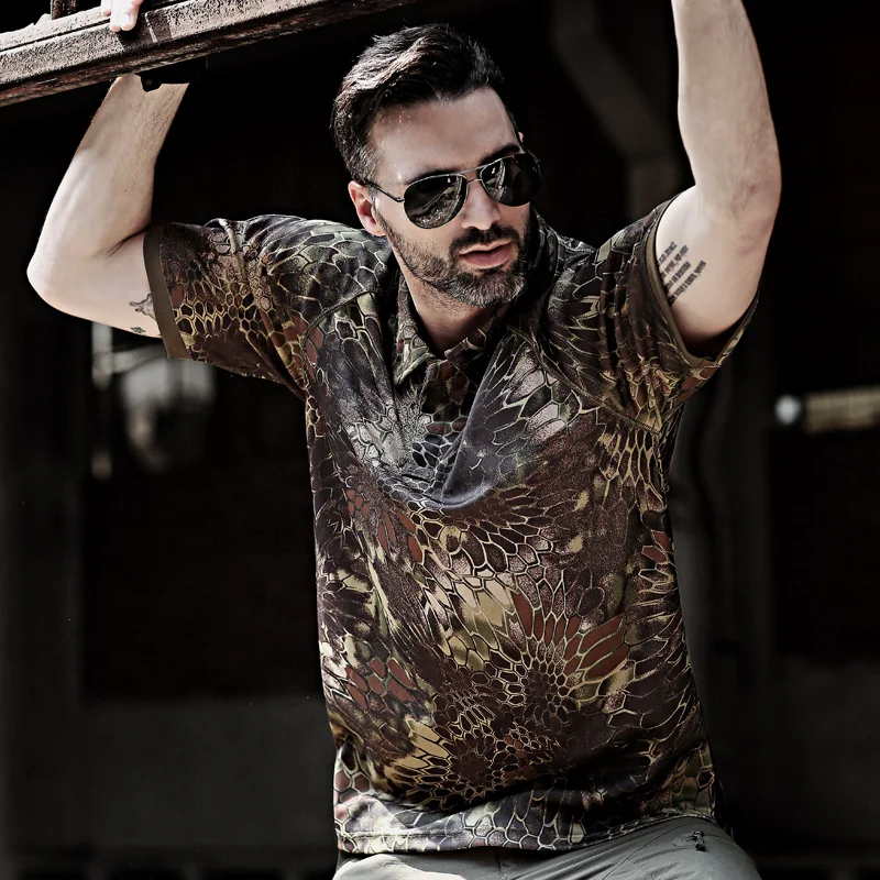 Summer Men Tactical Military Camouflage Short-sleeve T Shirt Outdoors ...