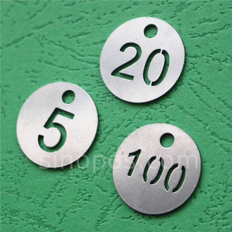 Stainless Steel Hollow Out Number Tags, metal sequential numbers disc ...