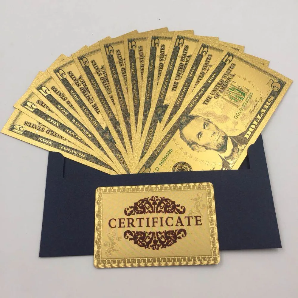 Gold plated bank note - hrommanual