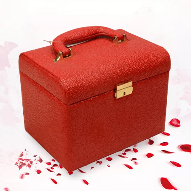 Hot Selling Pu Leather Make Up Box With Mirror Makeup Case Beauty Case ...