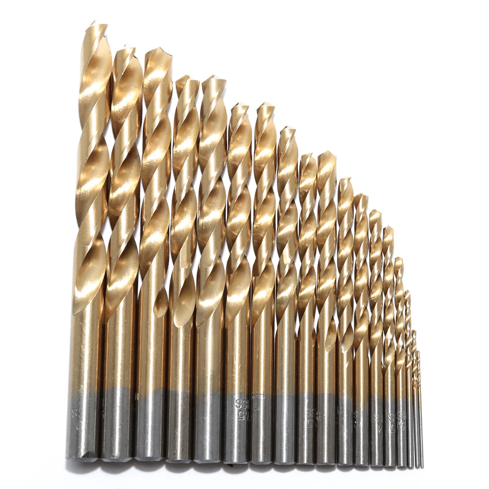 19pcs Set M35 Hss Drill Bit Set 1 5 10mm Twist Drill Bit Straight Shank