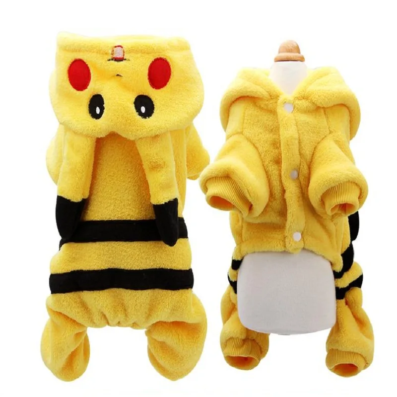 Cartoon Animal Pikachu Design Dogs Cotton Clothes Cosplay Pets Costume ...