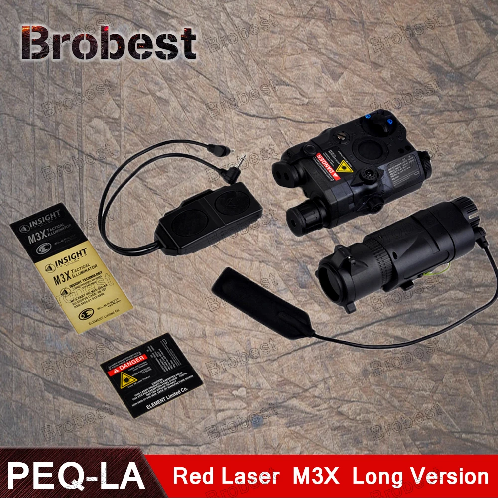 Airsoft Tactical La5 Peq 15 Red Laser Flashlight With M3x Light Double ...