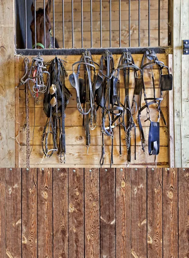 5x7FT Wild West Cowboy Horse Stables Tools Grills Rails Window Custom ...