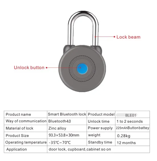Electronic Wireless Bluetooth Lock