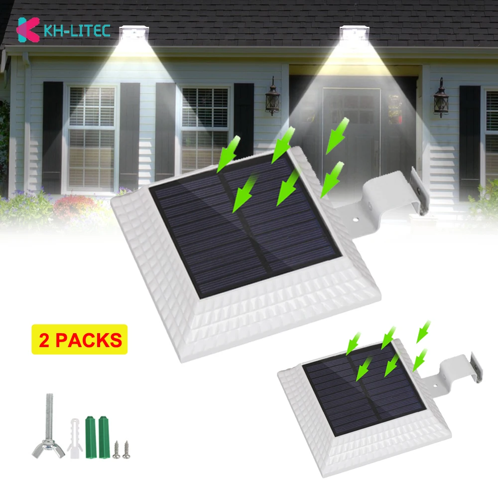 2 Pack Sun Power Smart 12 LED Solar Gutter Light For Houses Outdoor ...