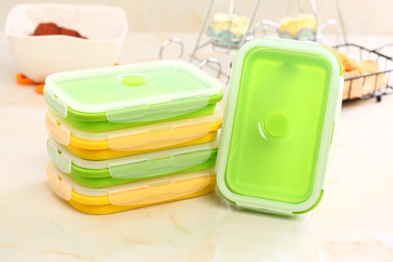 1pc Portable Silicone Collapsible Lunch Folding Picnic Food Storage ...