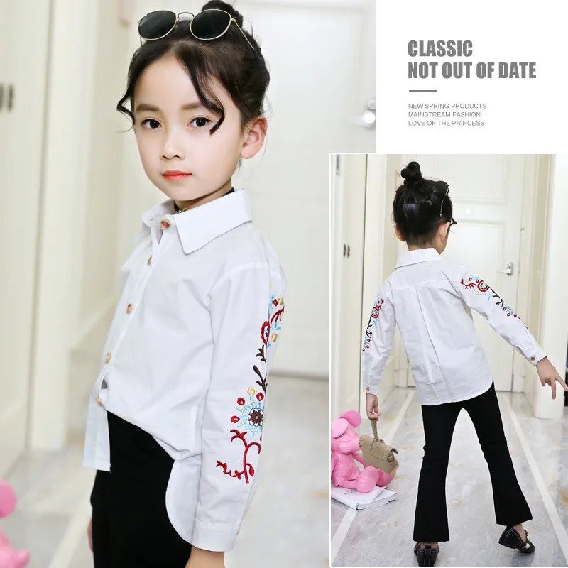 Blouse For Girls 4 5 6 7 8 10 11 12 13 Years Spring 2018 Shirt Teenage ...