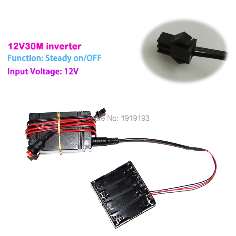 High quality DC12V 30M EL inverter EL Driver with Cell box for EL wire ...
