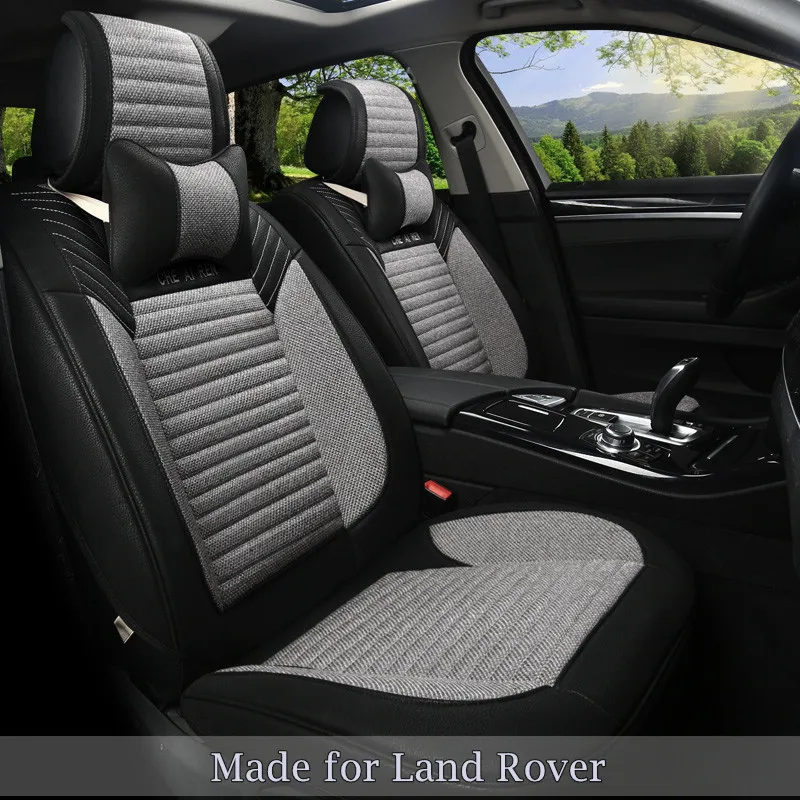 Linen Flax Leather Seat Covers for Land Rover Range Rover Discovery3/4 ...