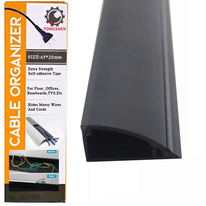 2pcs 45mm Corner Mate Cord Organizer Floor Cable Duct Corner Duct Cable ...