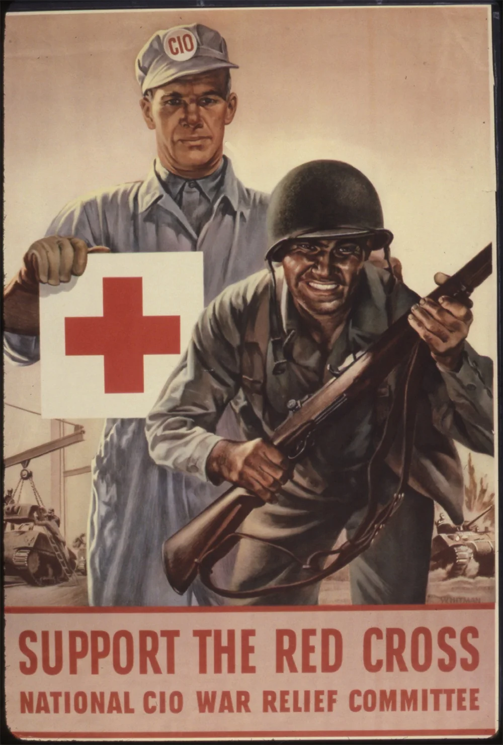 Support the Red Cross WW2 America Propaganda Poster Vintage Retro ...