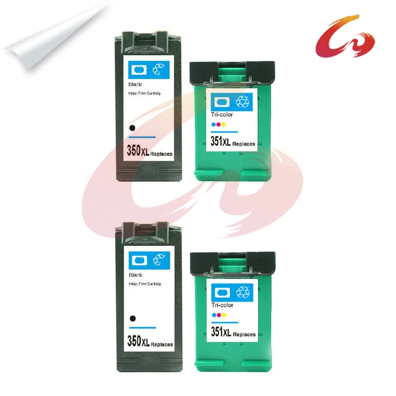4 pcs Ink Cartridges For HP 350 350xl 351xl for HP Photosmart C4480 ...