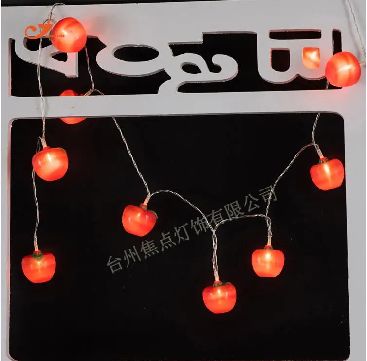 Drop Shipping Fruit Red 3D Apple 10 LED String Lights Battery Operated ...