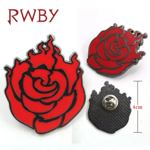 Anime RWBY Ruby Rose Symbol Red Meta Badge Pin Button Brooch Chest ...