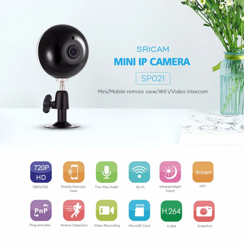 Sricam Sp021 Home Security Ir Panoramic Camera Dome Fisheye Ip Camera ...