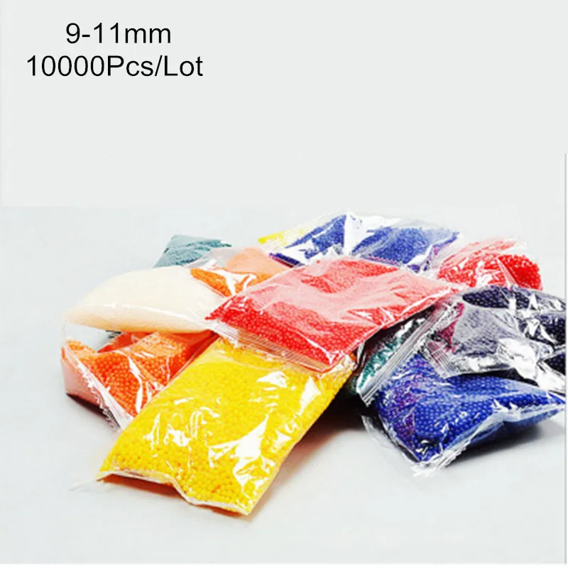 10000pcs/packet 9 11mm colored orbeez soft crystal water paintball nerf ...