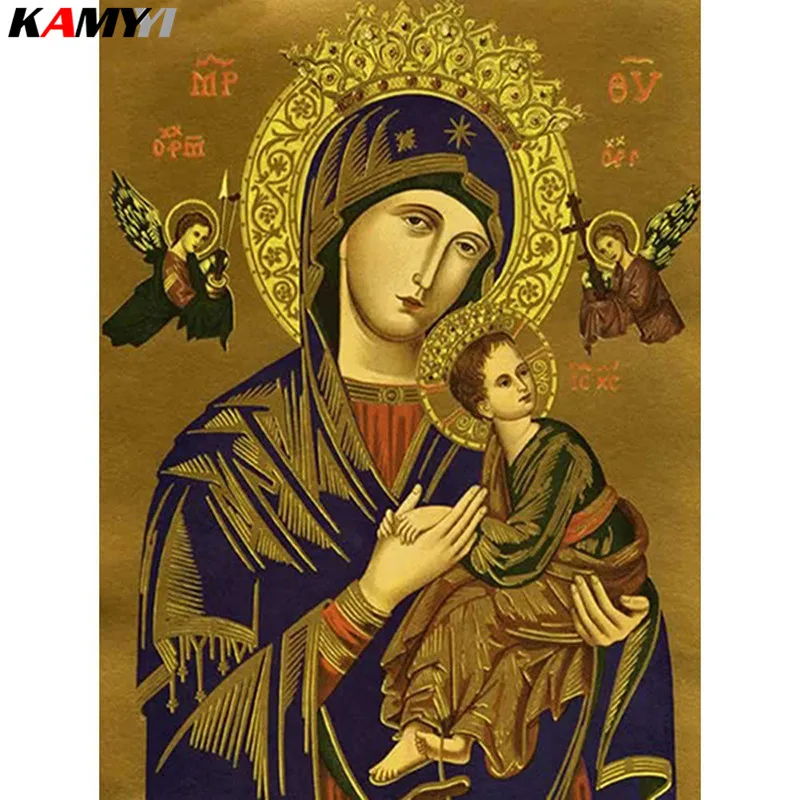 5D DIY Diamond Painting Religion Virgin Mary Icon Diamond Embroidery ...