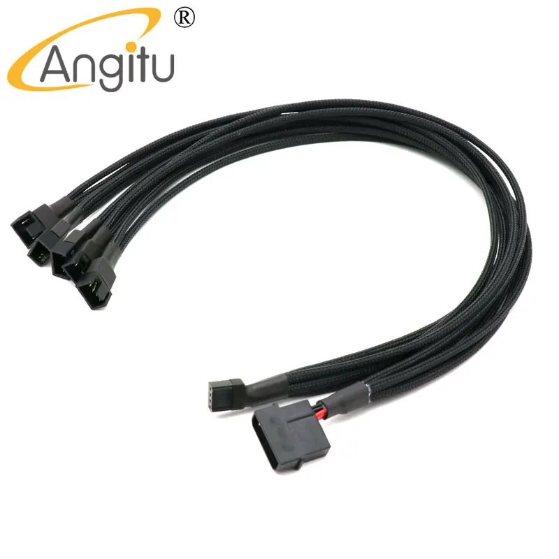 Angitu Speed Control 4pin Molex/ide To 5x 4pin Pwm Fan Adapter Cables ...