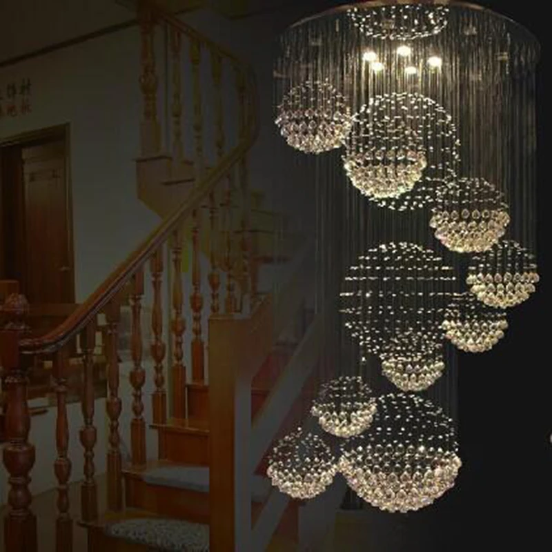 จัดส่งฟรีใหม่โมเดิร์น11บอลออกแบบL Ustreคริสตัลโคมระย้าไฟขนาดใหญ่L ...