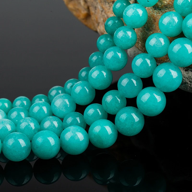 4A Good Qulity Natural Blue Amazonite Stone Beads Round Ice Amazonite ...