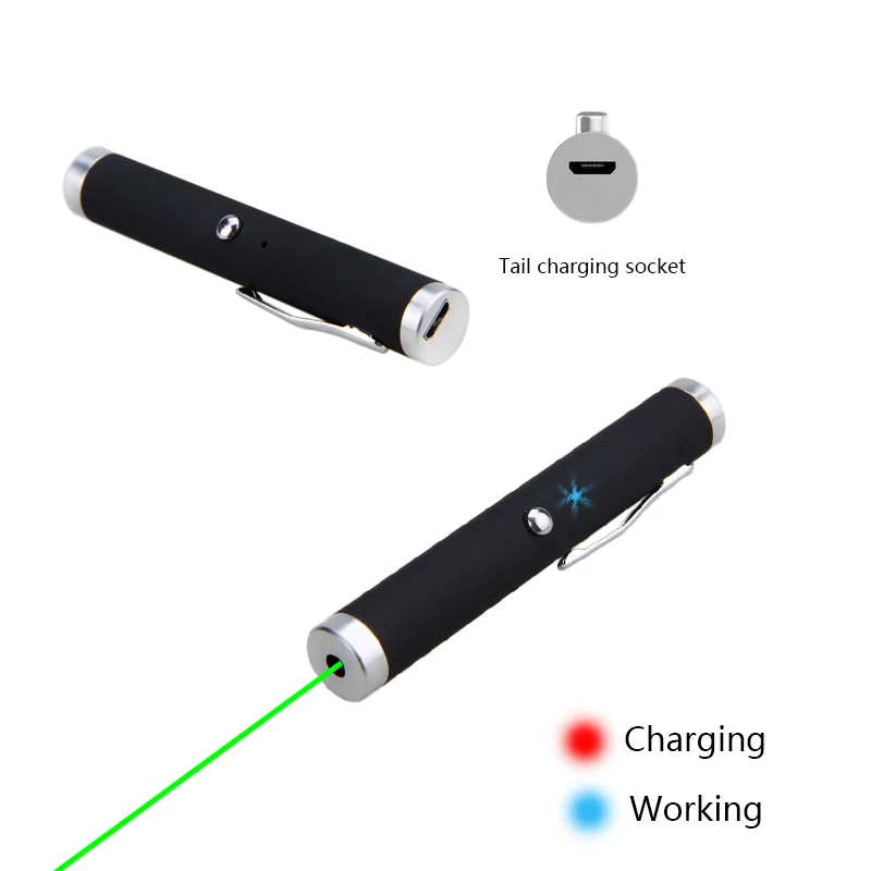 Green PPT Laser Pen Powerful Star Pointer Presenter Remote PowerPoint ...