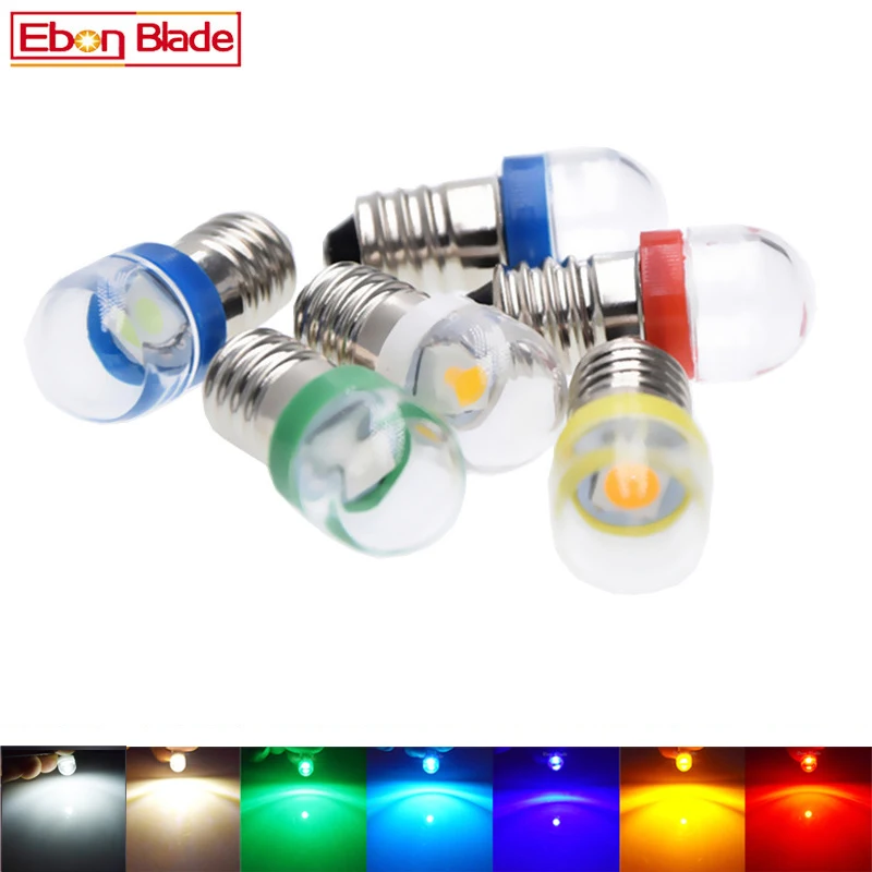 2X E10 led bulb lights Dc 3V 6V 12V Indicator Ice blue warm white red ...