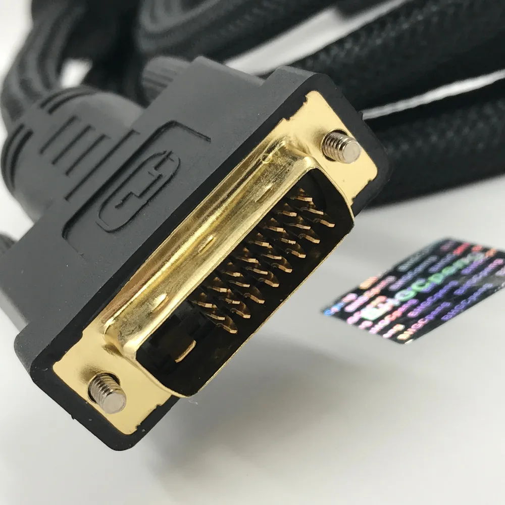 Dual Link 24+1 DVI to DVI Cable Gold Plated Male Male Cable Compatible ...