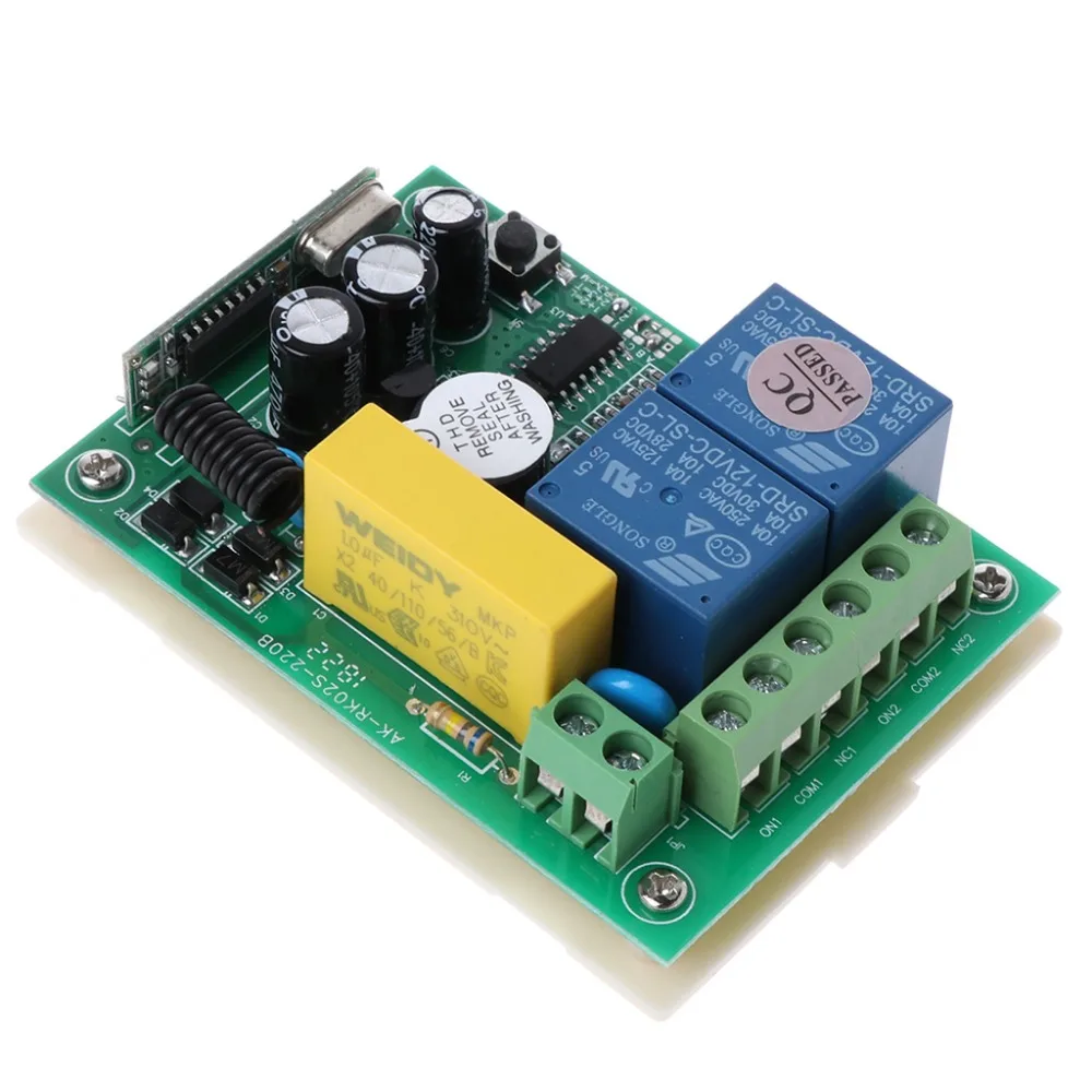 KR2202 4 Remote Control Switch AC 220V 2CH Relay Receiver Module + 2Pcs ...