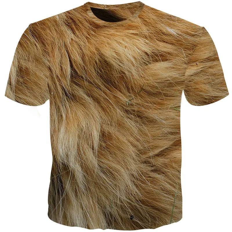 Cloudstyle-Own-Design-Men-s-T-shirt-3D-Printed-Animal-Fur-Golden-Tshirt ...