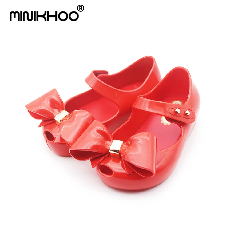 Mini Melissa Cute Big Bow Tie Girls Jelly Sandals 2018 Summer Toddler ...