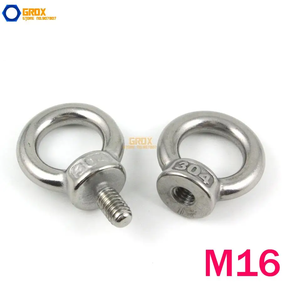 1 세트 M16 * 25mm 머신 아이 볼트 및 M16 아이 너트 304 스테인레스 스틸|eye bolt|machine boltm16 eye bolt - AliExpress
