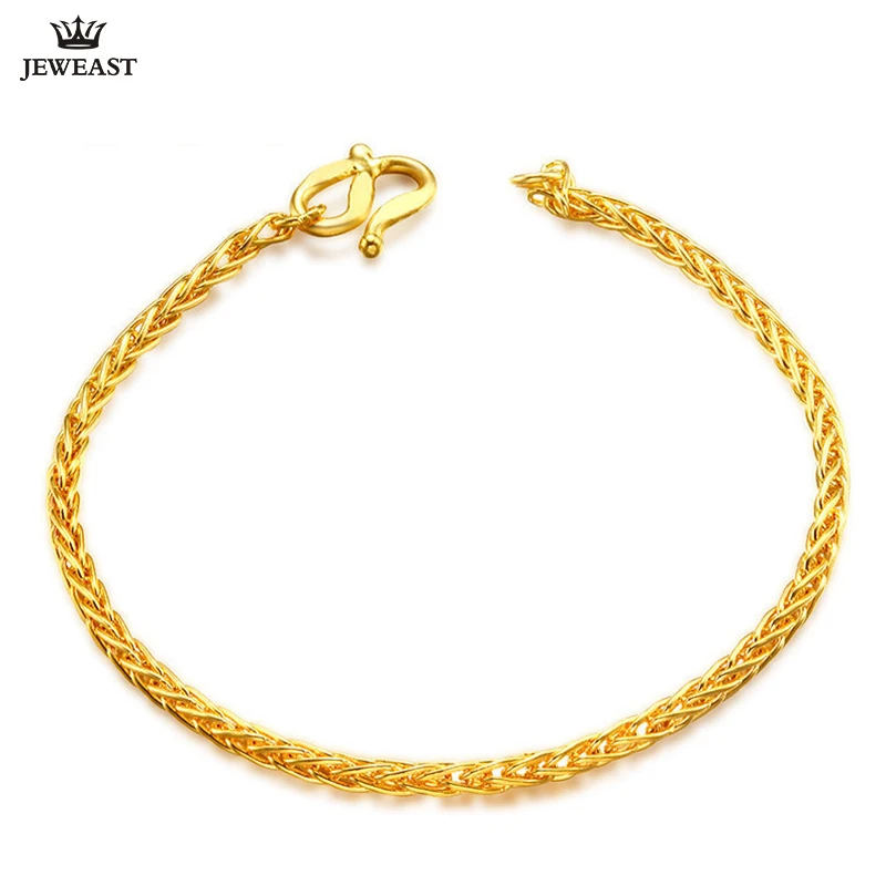 XX24K Pure Gold Bracelet Real 999 Solid Gold Bangle Shiny Charming ...
