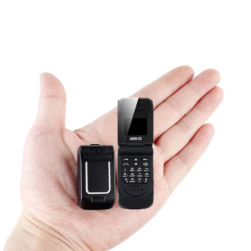 Mini Flip cellPhone 0.66" Smallest Mobile Phone Wireless Bluetooth ...