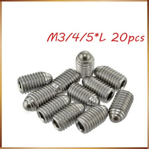 spring plunger 20PCS M3 M4 M5 Hex Socket Spring Ball Plunger Set Screw ...