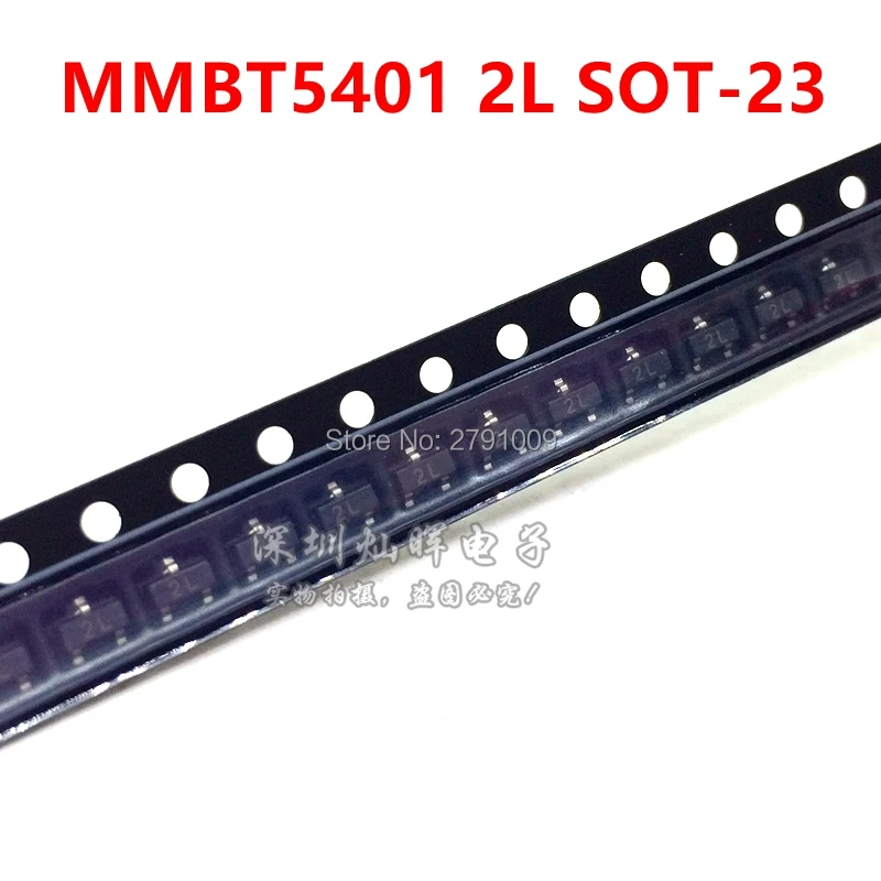 Transistor de triodo SMD MMBT5401, 2L, 0.6A/100 V, PNP, SOT23 ...