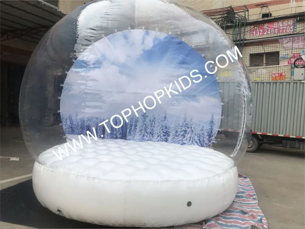Giant Inflatable Halloween White Color Snow Globe Lighted Giant Snow Globe For Christmas