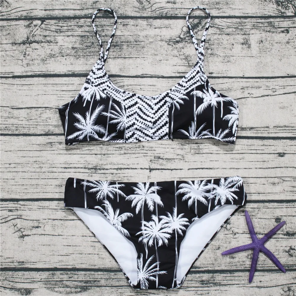 Bikini 2018 Plus Size Swimwear Women Sexy Swimsuit Coconut Tree Print ...