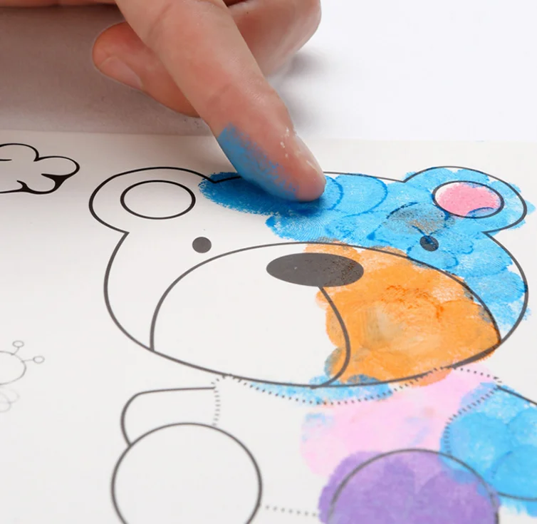 1 set Creative FUN DIY Cartoon Kids Finger Painting Craft Set Children ...