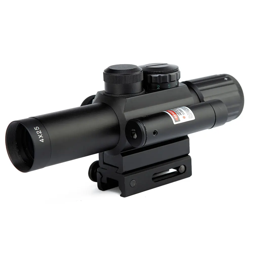 Tactical Hunting Scope 4X25 Red Green Mil Dot Sight Scope with Red ...