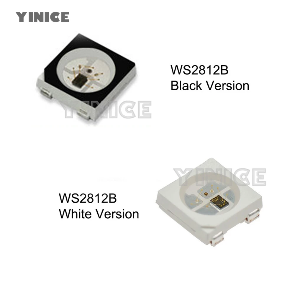 Ws2812b Led Chip 10~1000pcs 5050 Rgb Smd Blackwhite Version Ws2812 Individually Addressable