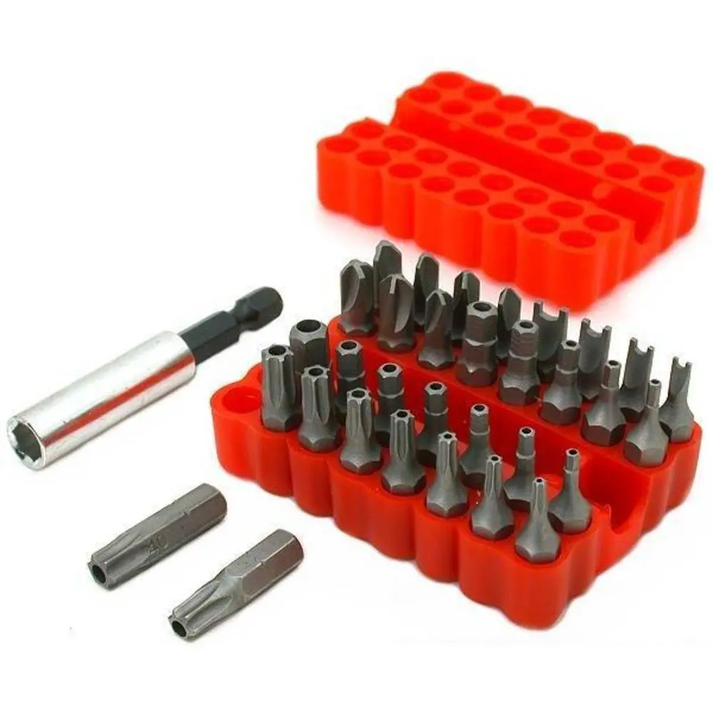 Security Tamper Proof Bit Set 33pcs Torq Torx Hex Star Spanner Tri Wing ...