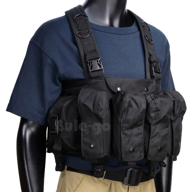 Tactical Camouflage Vest Airsoft Ammo Chest Rig AK 47 Magazine Carrier ...