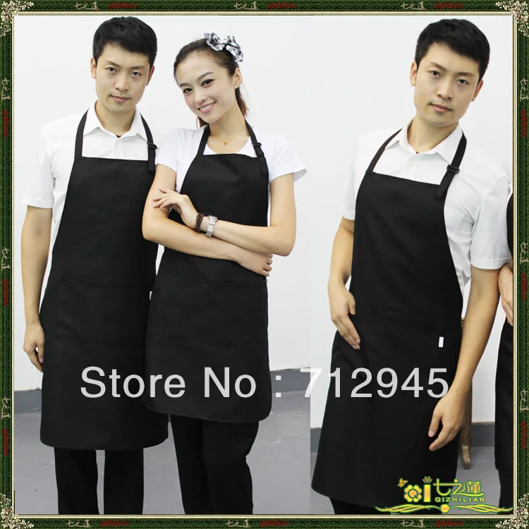 10PCS Men Apron Aprons with Pocket Korean Hotel Black Shop Kitchen ...