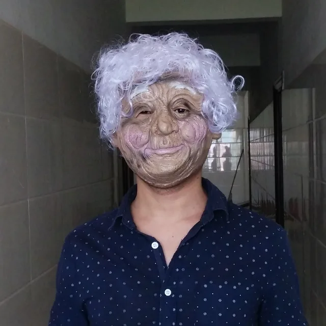 Aliexpress.com : Buy old lady scary vivid full Wrinkled face mask white ...