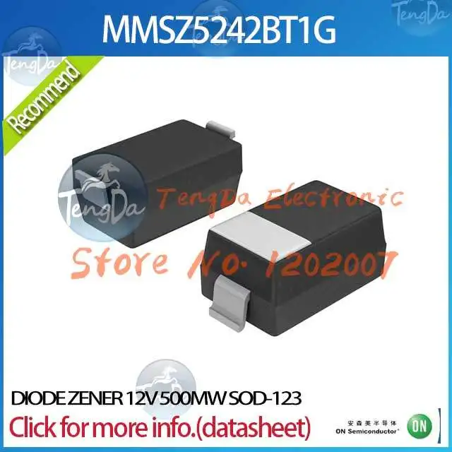 무료 배송 50 pcs/MMSZ5242BT1G 다이오드 제너 12 볼트 500 백만와트 sod 123 5242 MMSZ5242 MMSZ5242B|zener 5v|zener ...