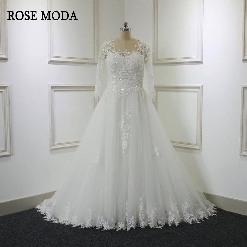 Rose Moda Long Sleeves Wedding Dress 2018 Lace Wedding Dresses with ...